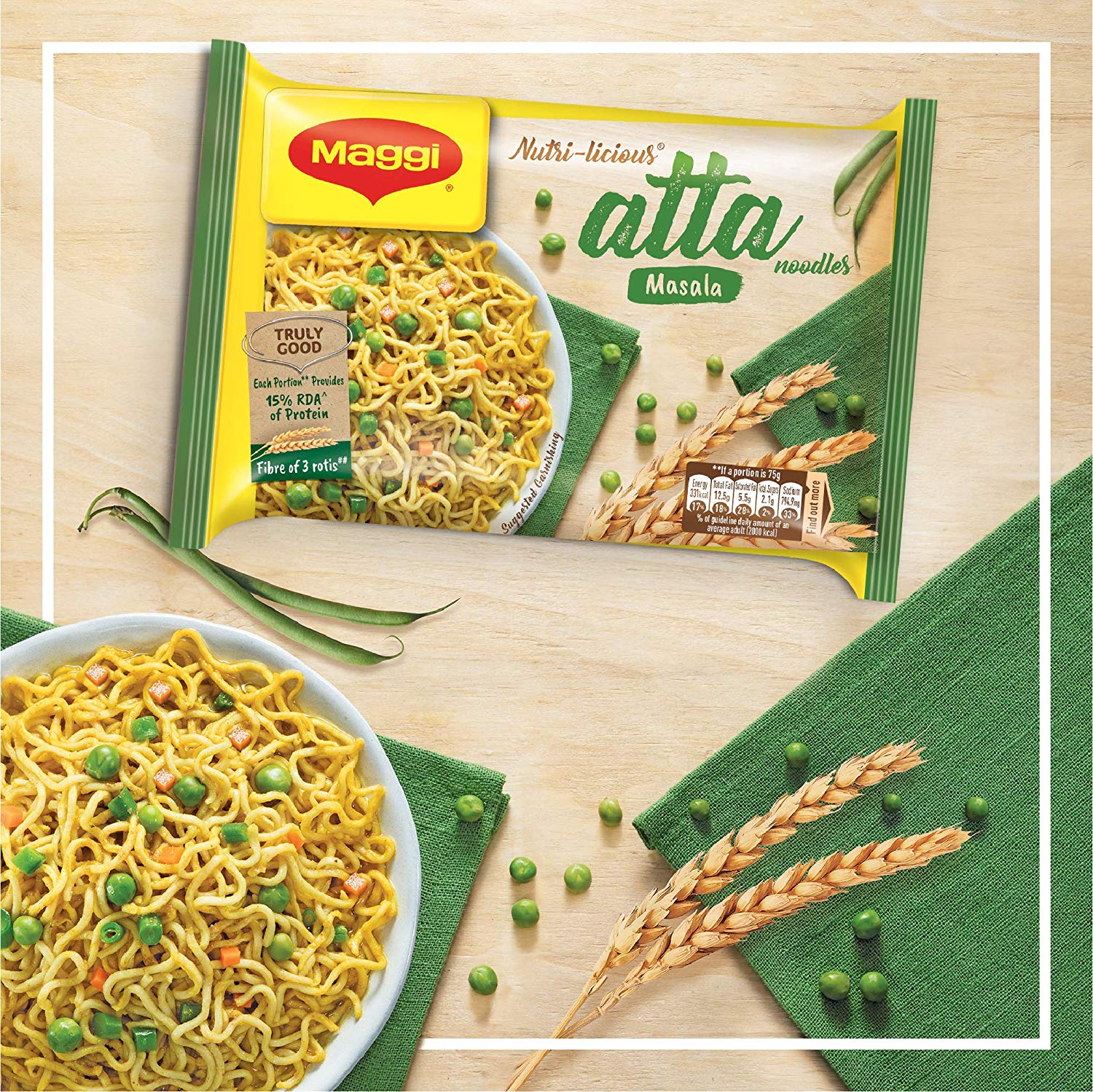 Maggi Nestle Nutri-Licious Atta Noodles, Masala – 75g Pouch – Shaista's ...